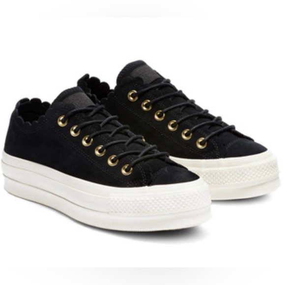 Converse | Shoes | Converse Chuck Taylor Frilly Thrills Black Platform ...